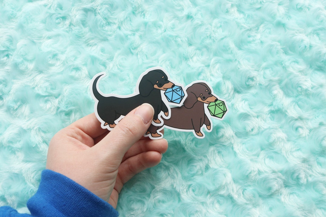 Short Haired Dachshund Wiener Dog Dice Buddy Sticker Dungeons and ...