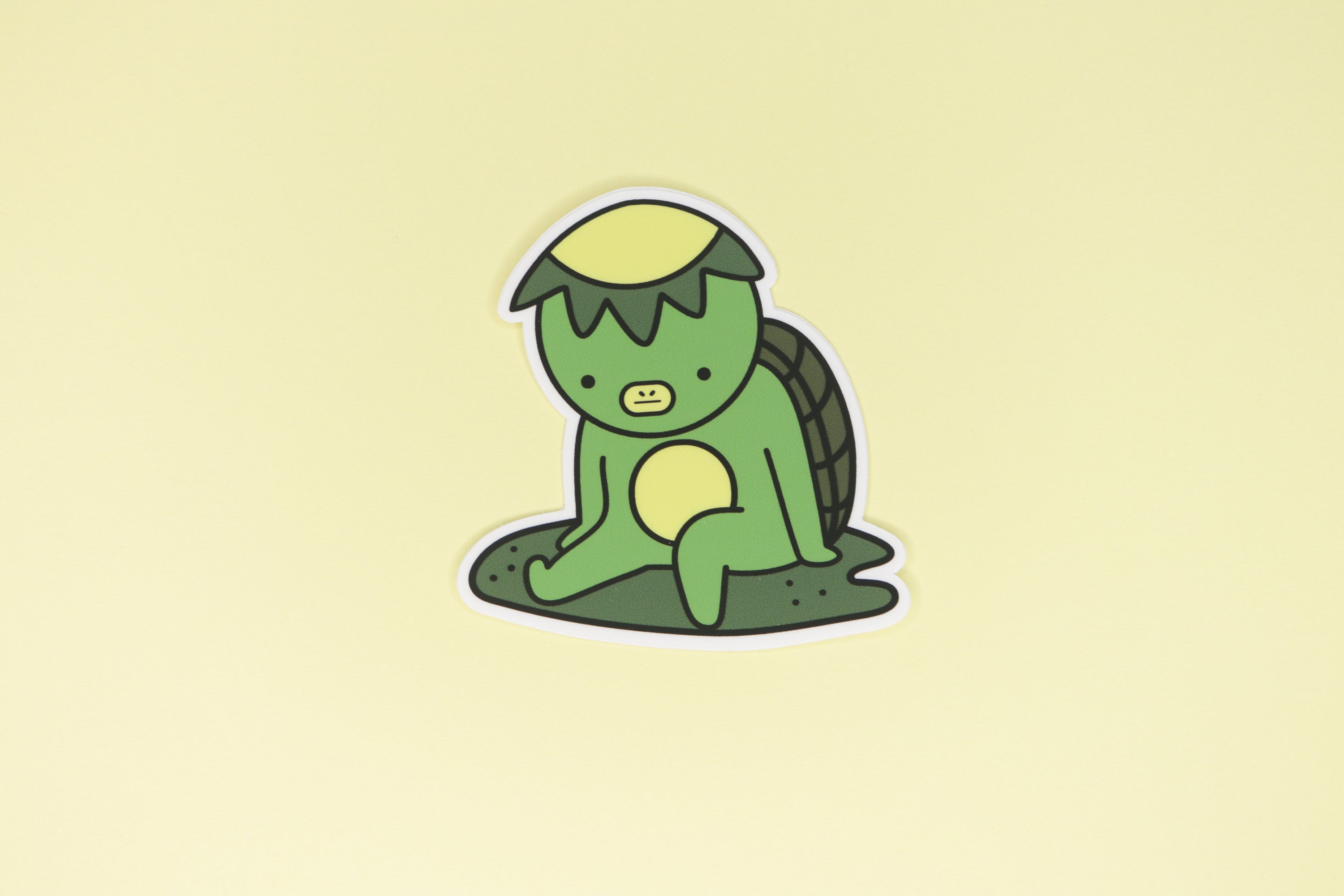 Kawaii Japanese Mythology Kappa Sticker | Cute Frog on Lily Pad Sticker ...