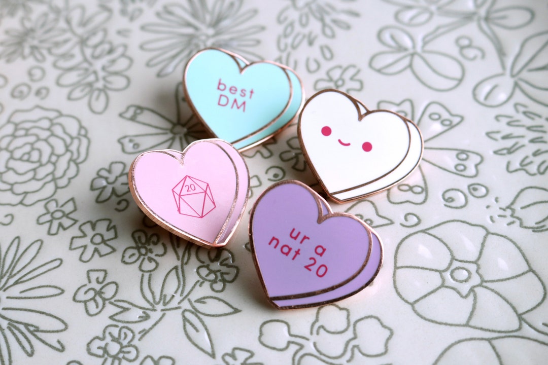 TTRPG Dnd Hearts Hard Enamel Pins Best DM and Ur a Nat 20 - Etsy