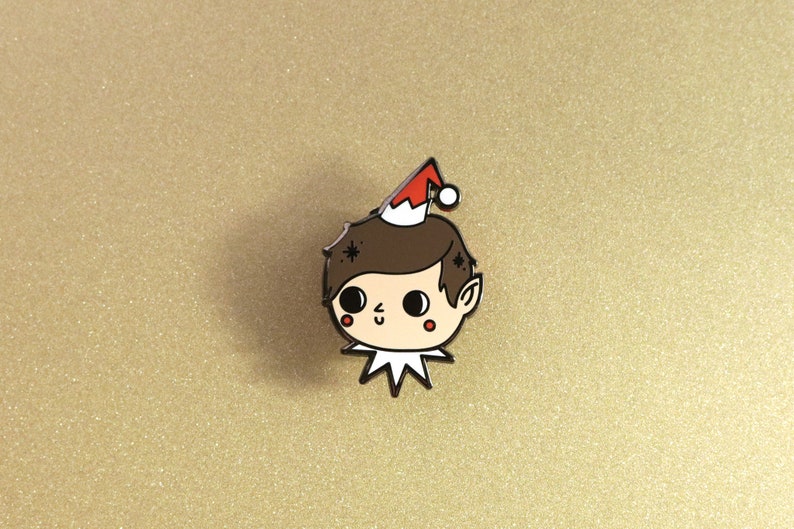 Cute Holiday Santa's Elf Hard Enamel Pin Fun Christmas - Etsy
