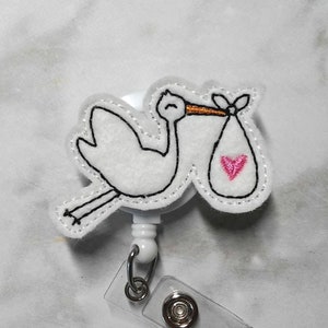 Stork Badge Reel / Nurse Badge Reel / OBGYN / Retractable ID Badge ...