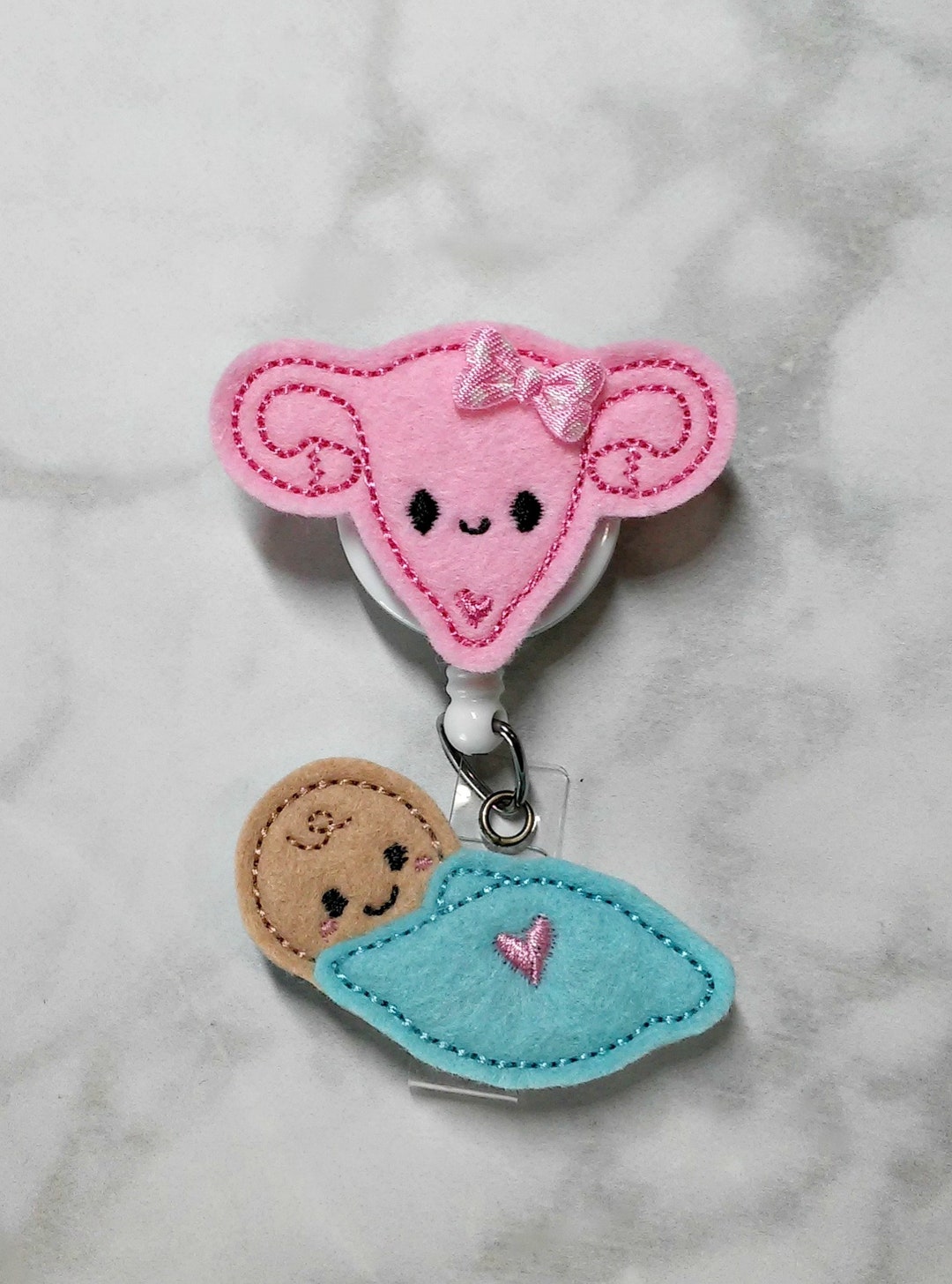 Uterus and Baby Badge Reel/nurse Badge Reel/labor and Delivery Badge ...