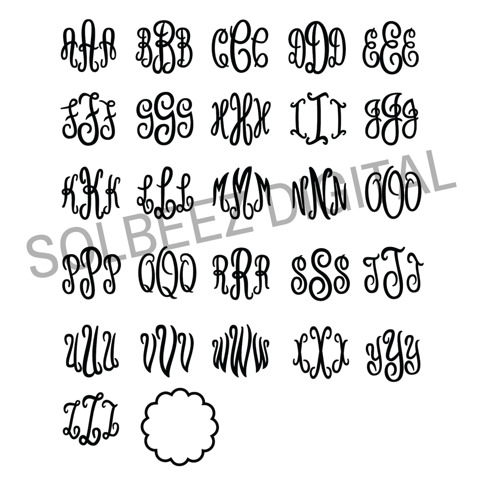 Fancy Monogram Font Svg Monogram Fonts Svg Monogram Files - Etsy Fancy Monogram Font Svg Monogram Fonts Svg Monogram Files - Etsy
