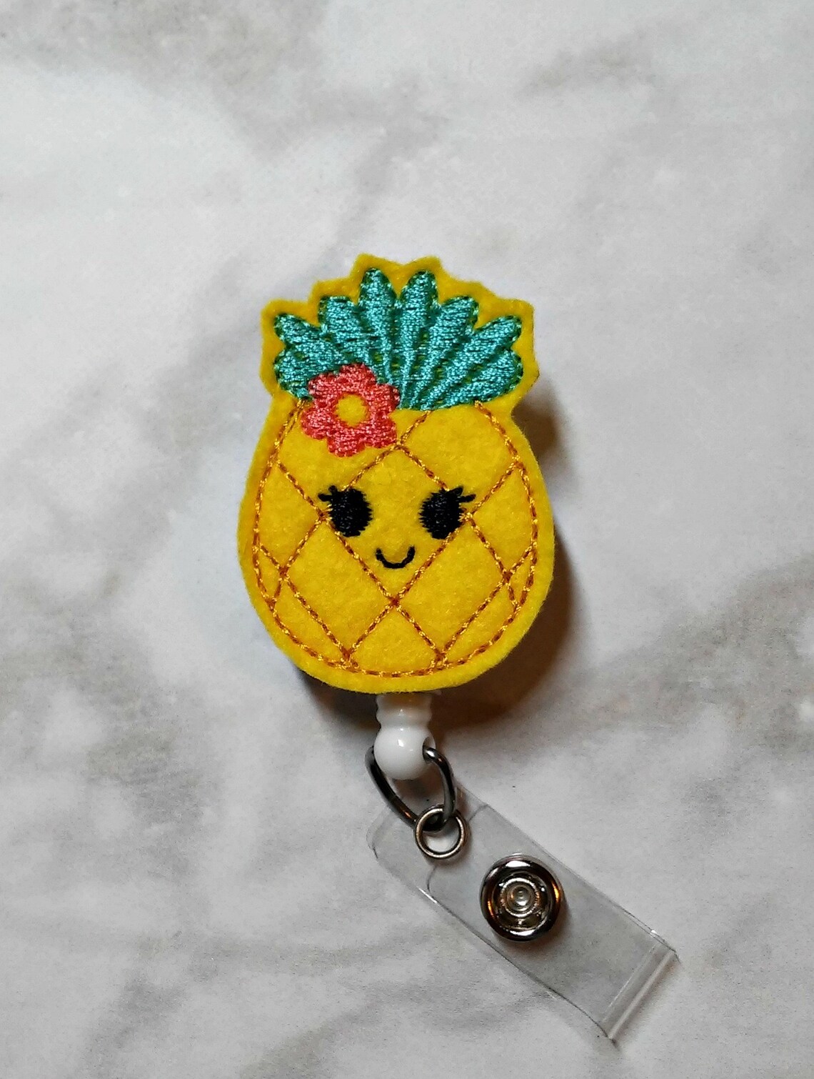 Pineapple Badge Reel/nurse Badge Reel/retractable ID Badge | Etsy