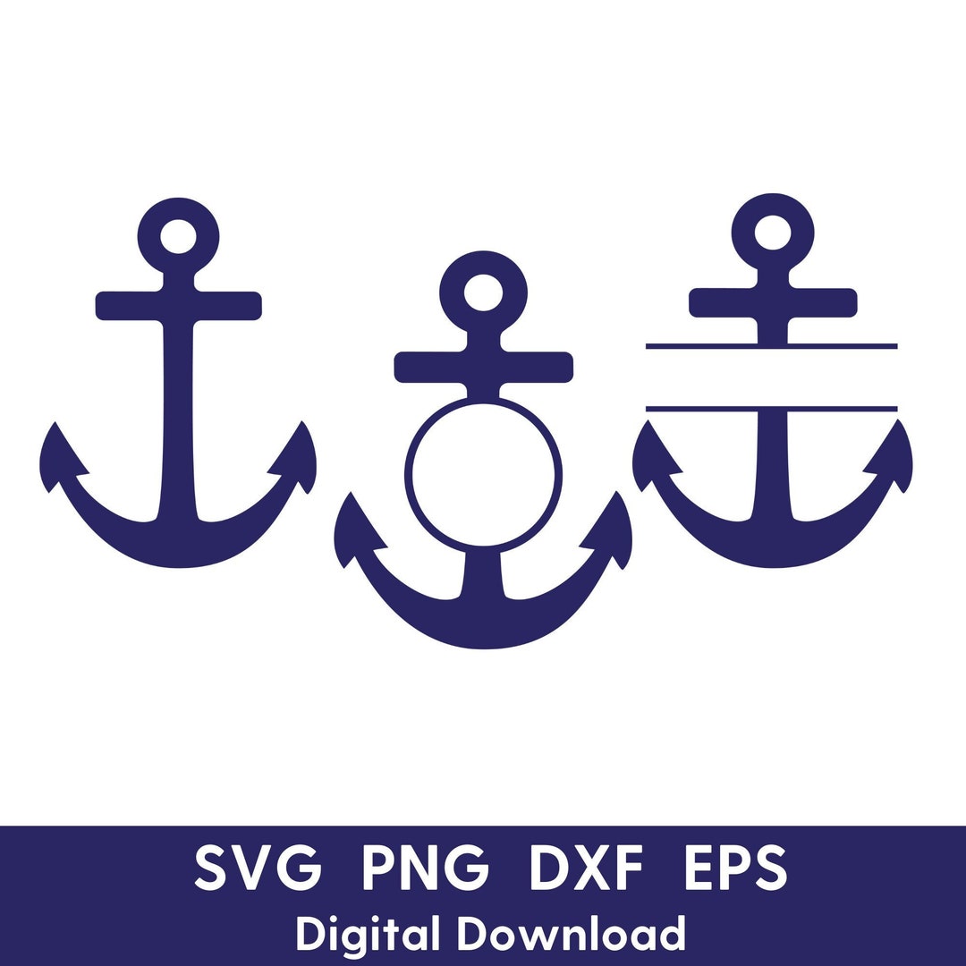 Anchor Svg - Anchor Name Frame - Nautical Anchor Monogram Frame Svg ...
