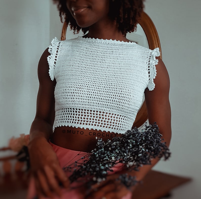 Crochet Croptop Pattern // Karolyn Open Back Crop Top // | Etsy