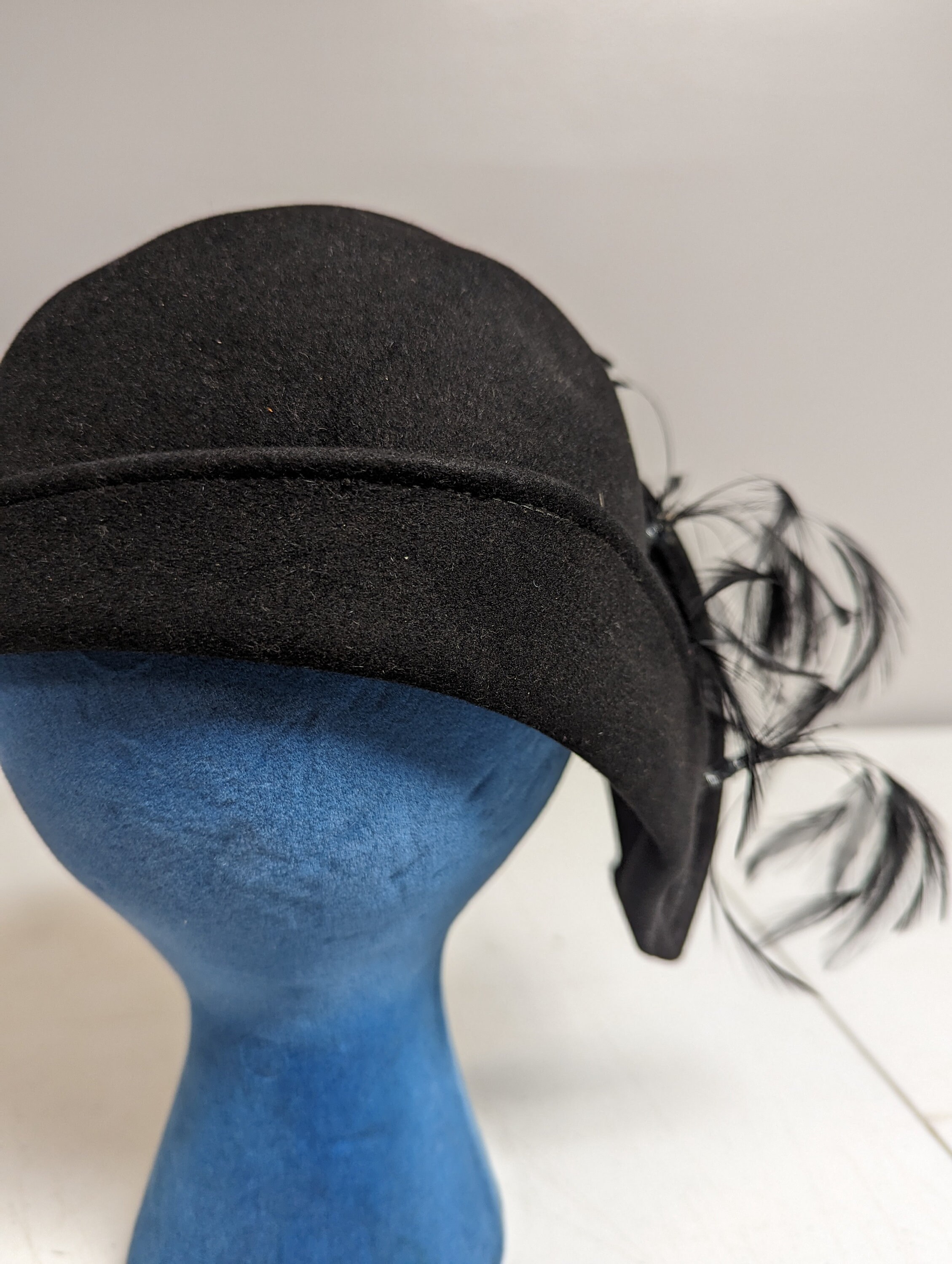 Vintage Black Ostrich Feather Hat - Etsy