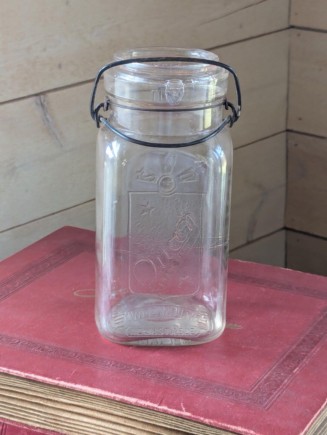 Antique Queen Mason Canning Jar - Etsy