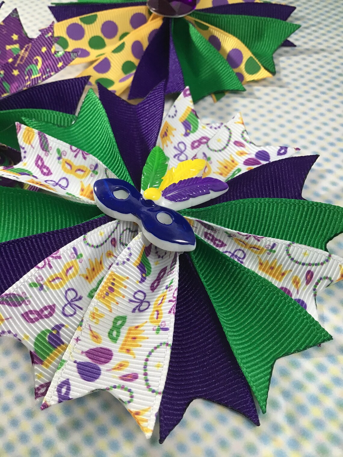 Mardi Gras Hair Bows, Fat Tuesday, Carnival Hair Bow - Etsy