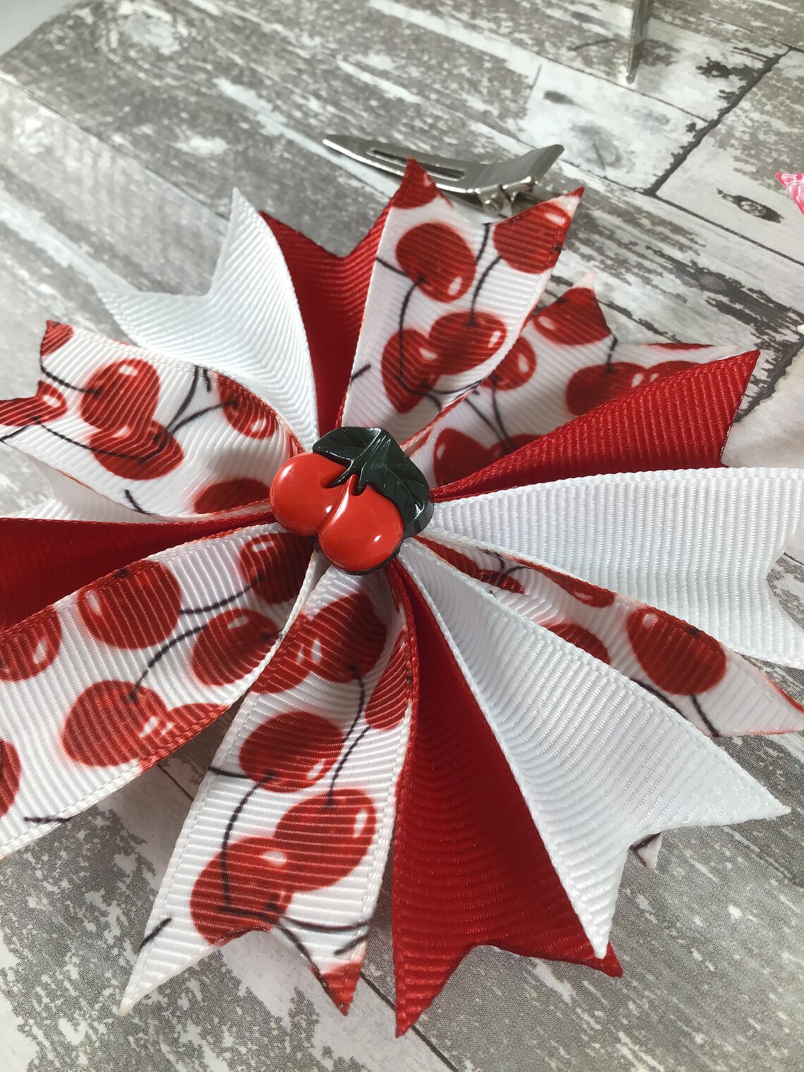 Cherry Hair Bow Fruit Hair Bow Red Cherry Hair Bow | Etsy