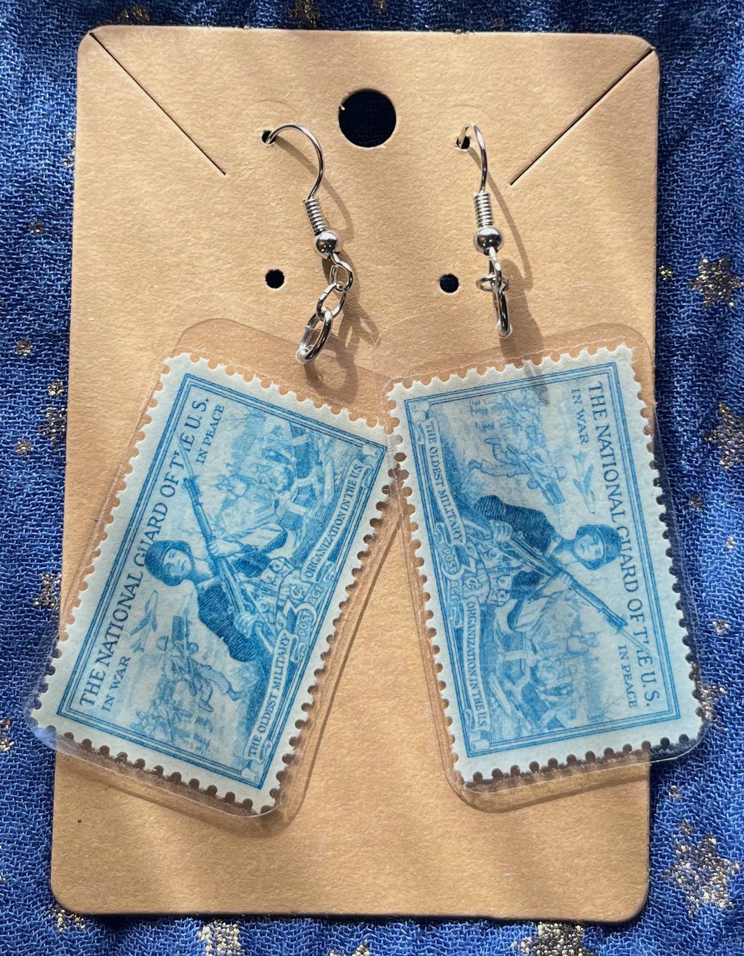 National Guard Earrings. USPS Stamps. Lightweight, Laminated - Etsy