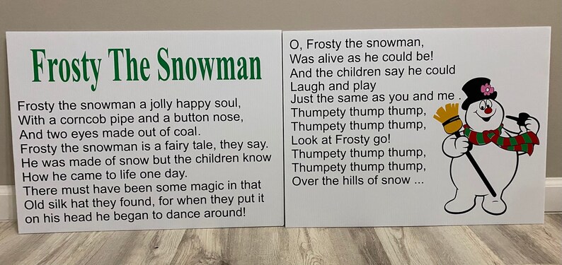 Frosty the Snowman Christmas Decoration 2 Piece Yard Sign or - Etsy