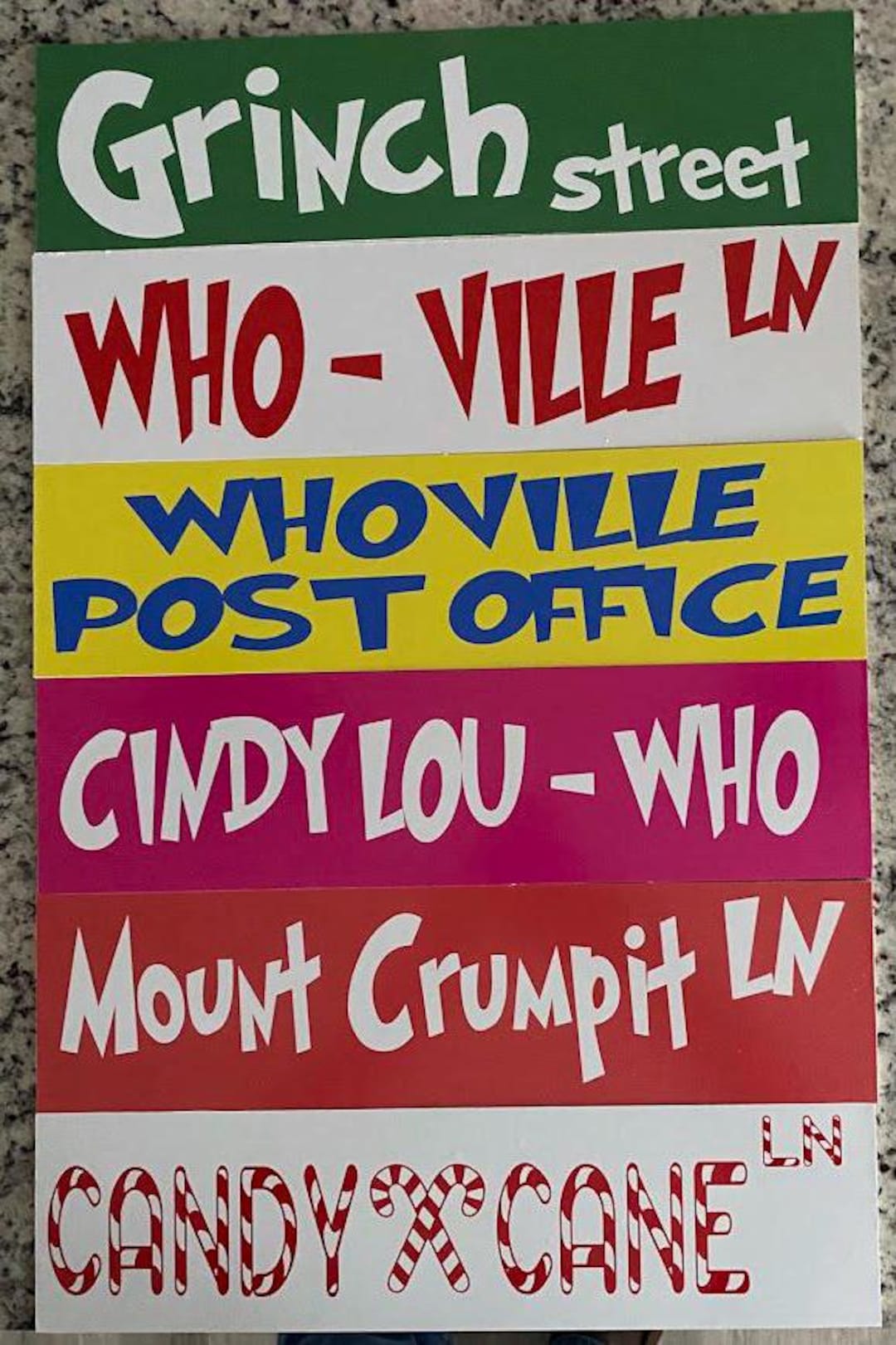 Grinch Street Sign: Whoville, Mount Crumpit, Cindy Lou Who - Etsy