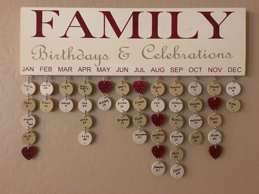 You Choosefamily Birthday & Celebration Calendar Birthday | Etsy