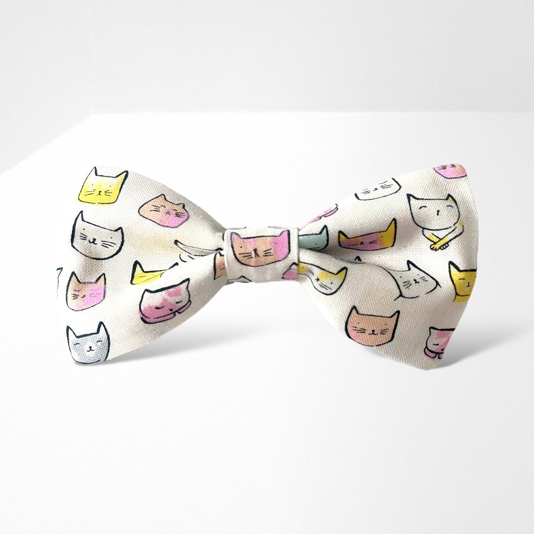 Cats Bow Tie, White Bow Tie, Pets Bow Tie, Colorful Cats Tie, Cats Gift ...