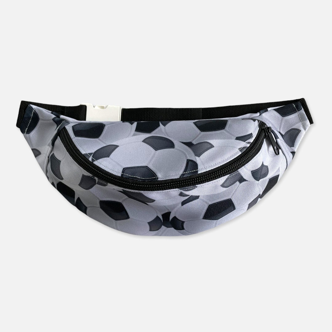 Footballs Fanny Pack for Kids, Black and White Bum Bag for Juniors ...