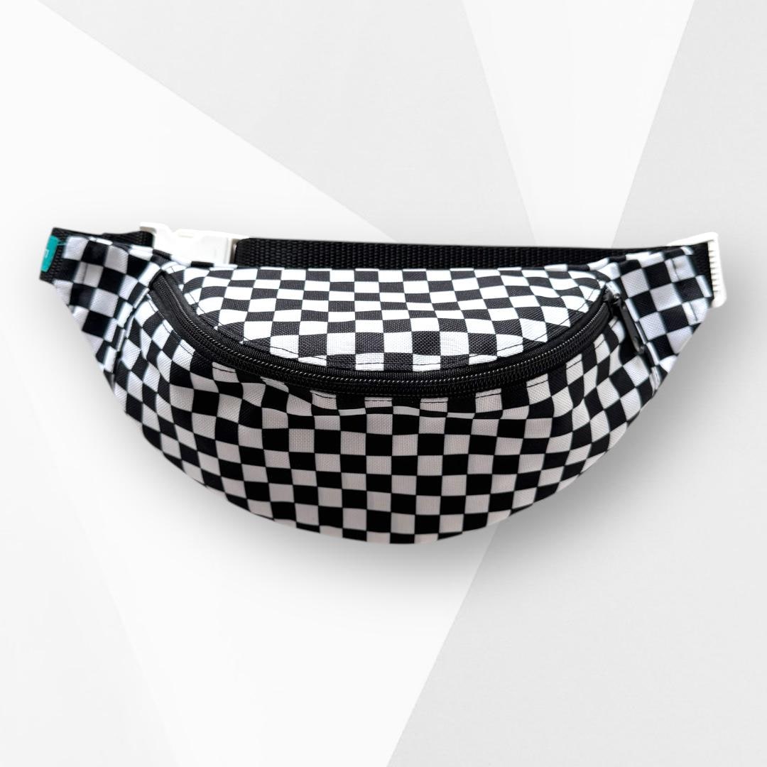 Checkered Fanny Pack for Kids, Black and White Bum Bag for Juniors ...
