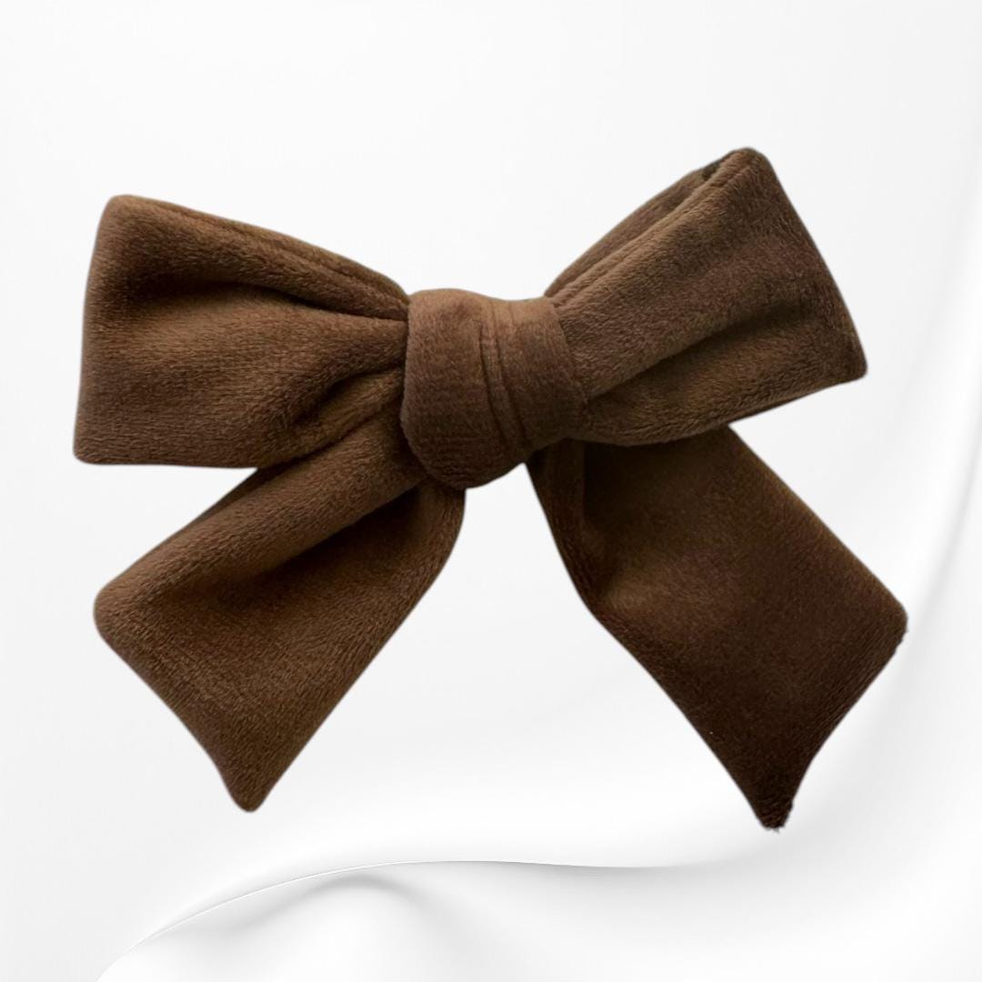 Velvet Chocolate Brown Bow Hairclip, Big Velvet Bow Hair, Cute Hairclip ...
