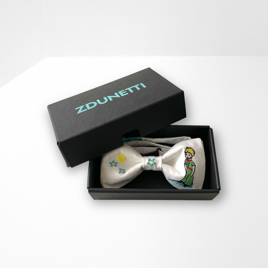 Little Prince Bow Tie With Embroidery, Art Bow Tie, Little Prince Gift ...