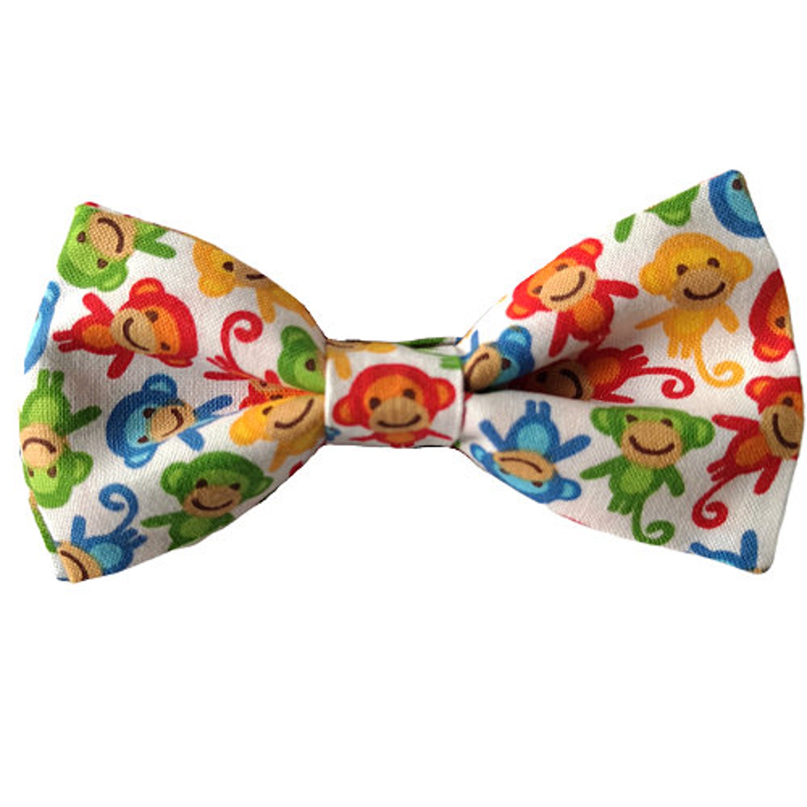 Monkeys bow tie White bow tie Cotton bow tie Colorful | Etsy
