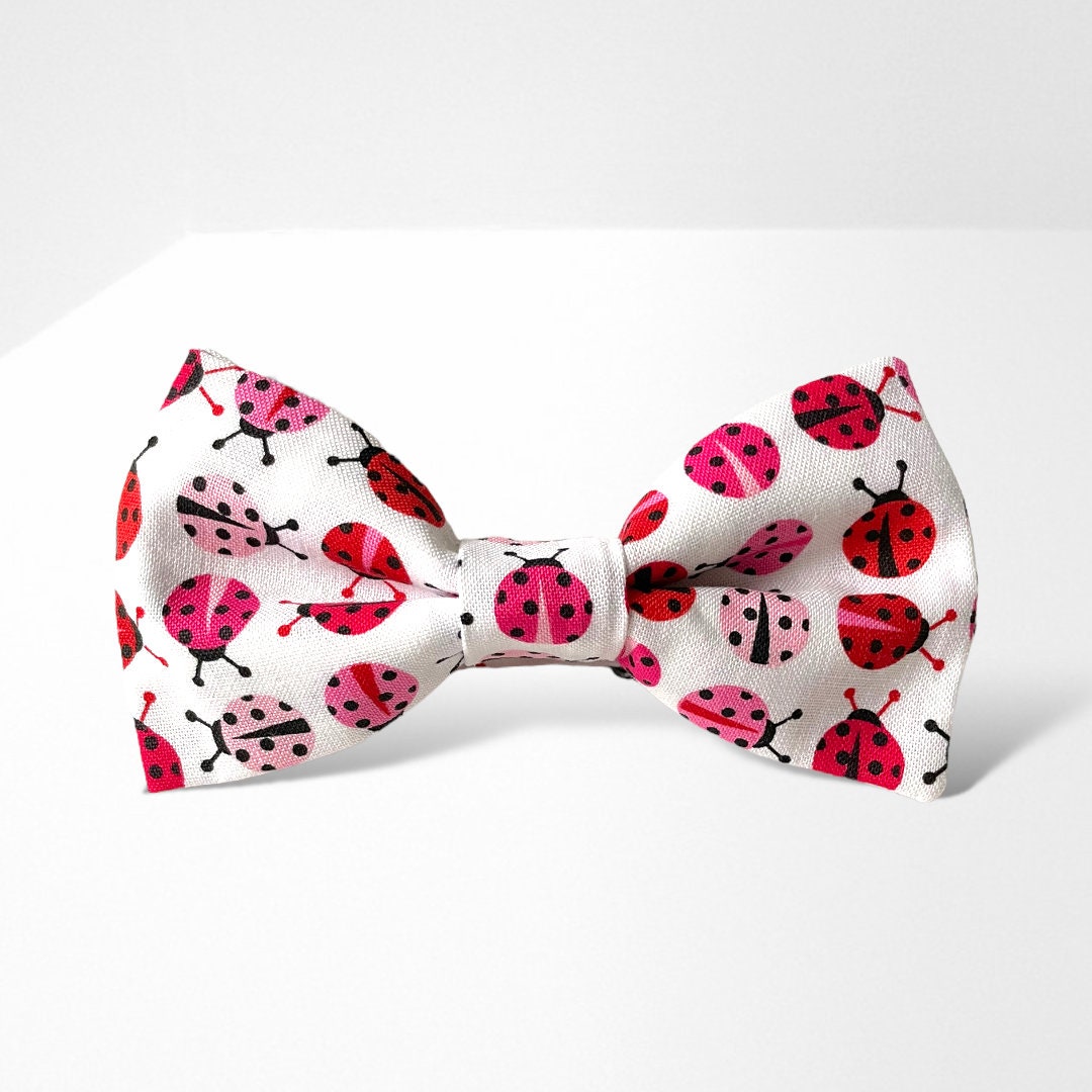 Ladybugs Bow Tie, Pink Red Bow Tie, Cotton Bow Tie, Adult Bow Tie ...