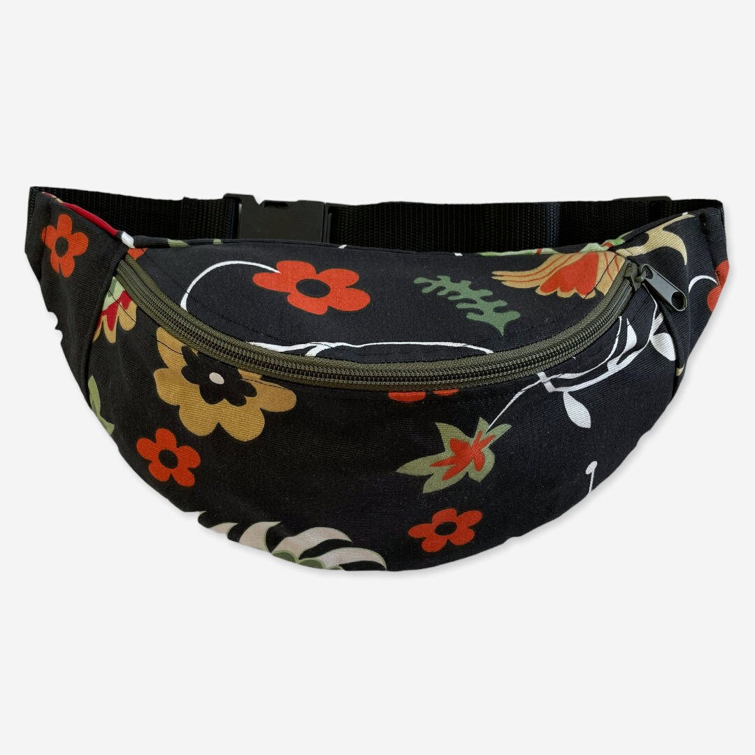 Flowers Bum Bag, Multi Color Festival Hip Bag, Waist Bag for a Walk ...