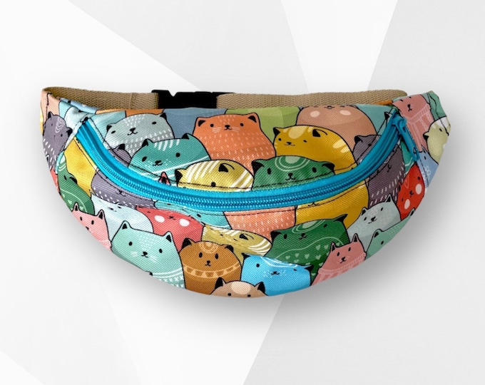 Colorful Kitties Fanny Pack for Kids, Cats Bumbag for Juniors, Cat ...