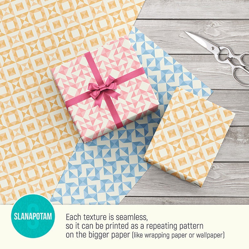 Digital Paper Set - PATCHWORK Textures, 12 Hi-res Jpegs, Scrapbooking ...