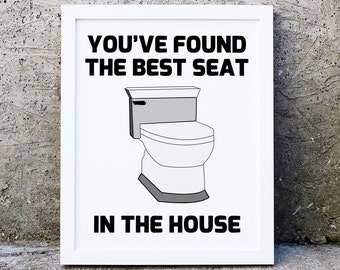 Funny bathroom art | Etsy