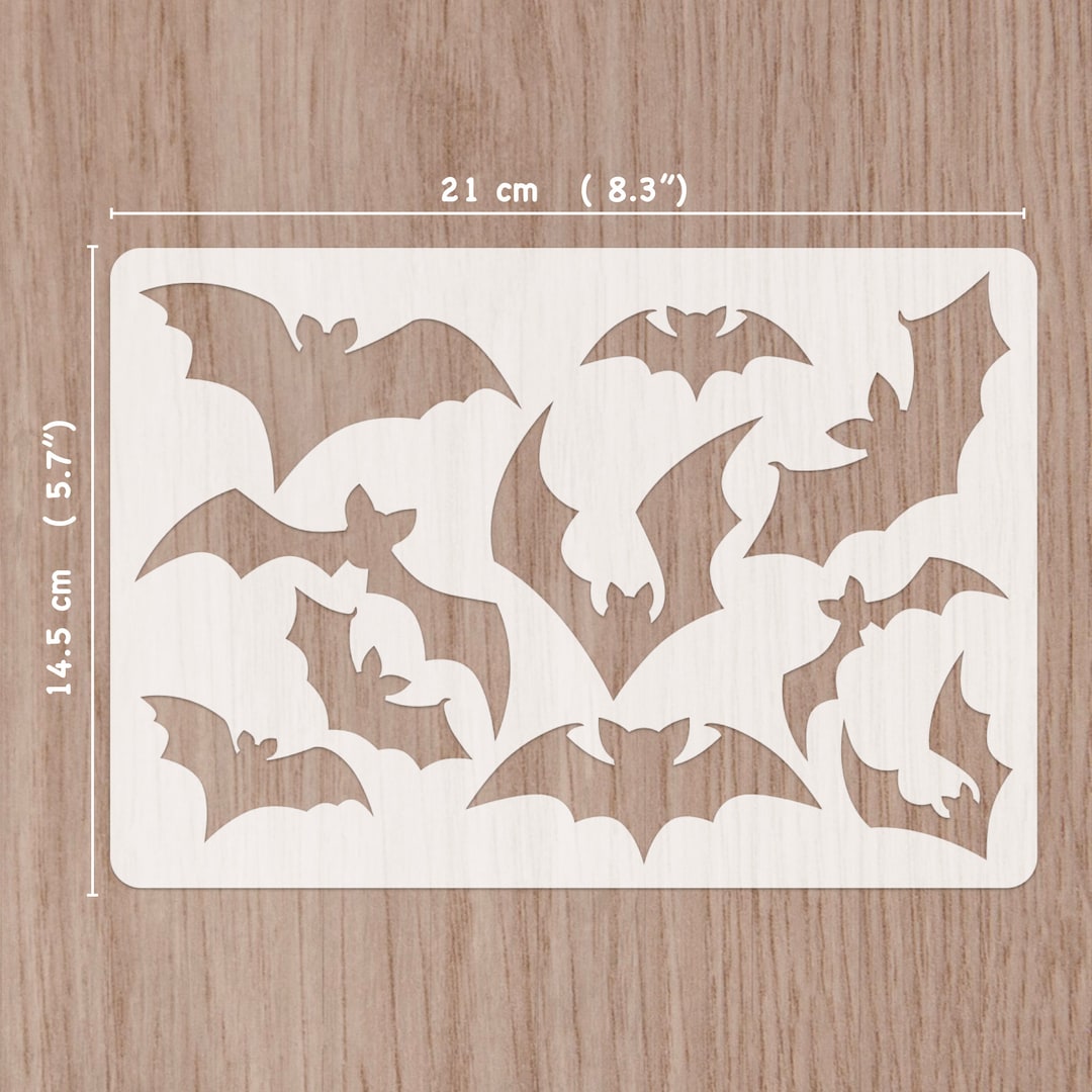 Bat Stencil A5, Halloween Craft Stencil - Etsy