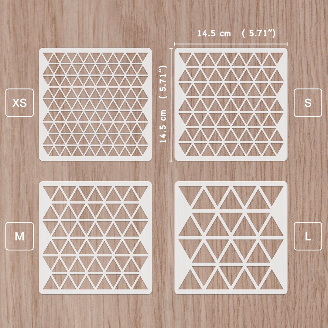 Triangles Geometric Pattern Stencil, Geometric Shapes, Simple Shapes ...