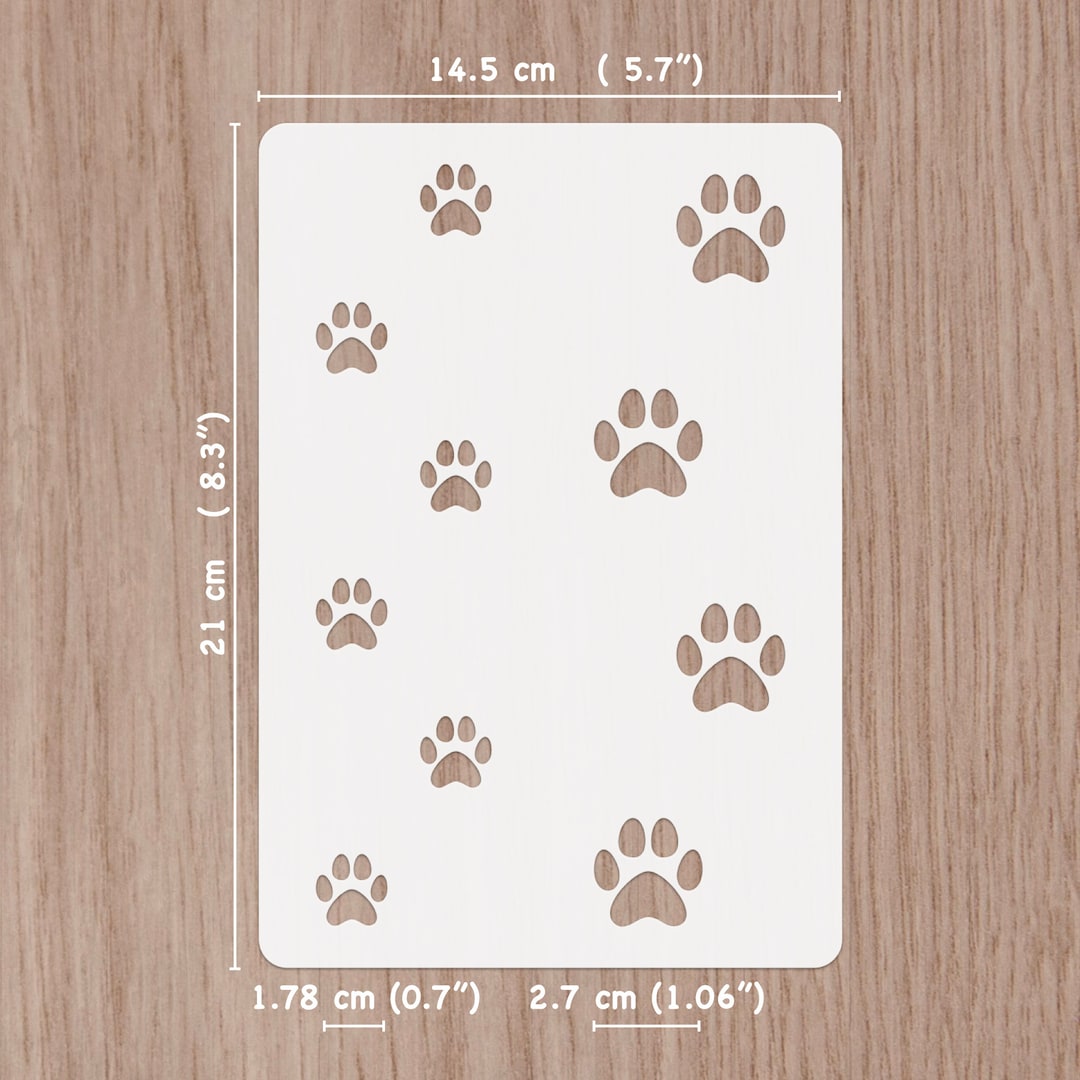 Cat and Kitty Paw Stencil A5, Cat Footprint - Etsy