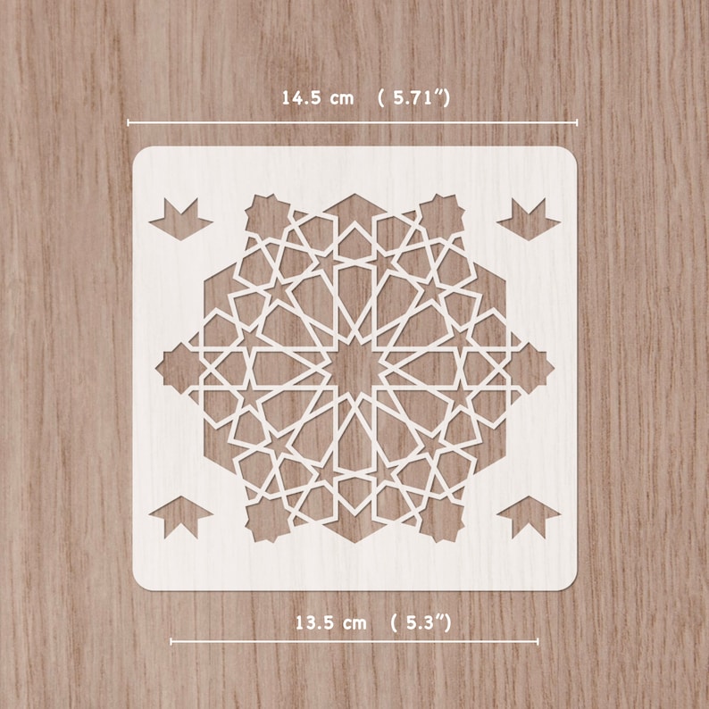 Arabic Pattern Tile Stencil 14.5x 14.5 Cm Geometric Pattern - Etsy