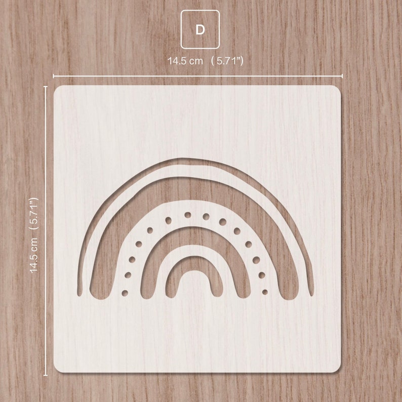 Hand Drawn Rainbow Stencil 14.5x 14.5 Cm Boho Style - Etsy UK