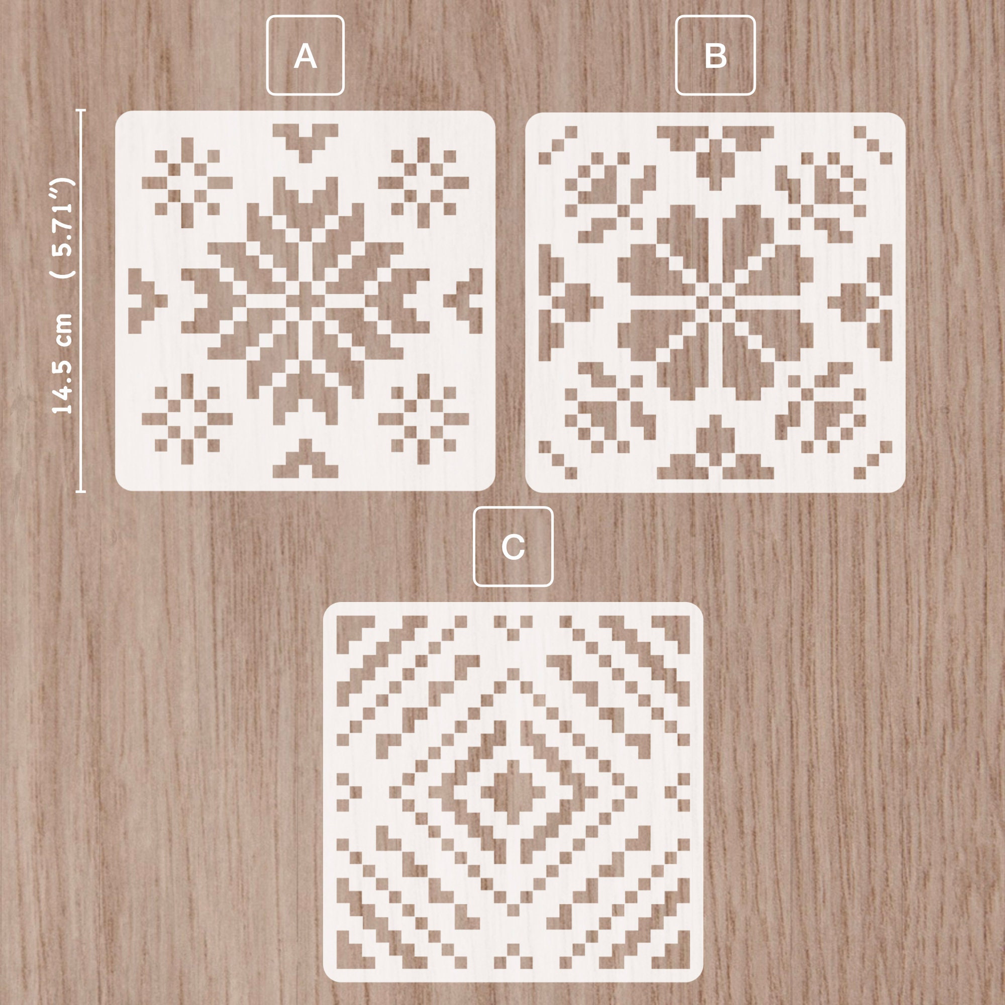 Ukrainian Vyshyvanka Stencil, Folk Tile Ornament, Cross-stitch Pattern ...