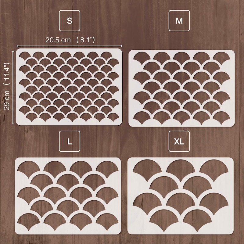 Fish Scale Stencil - Etsy