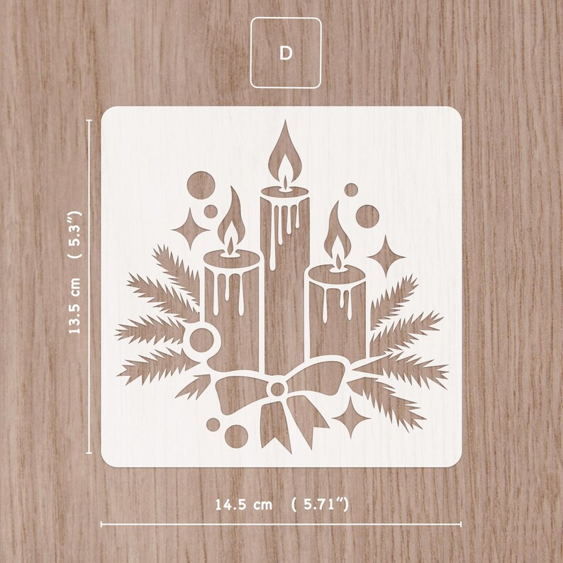 Christmas Craft Stencils | 14.5 Cm Mylar 190 Micron Stencils for ...