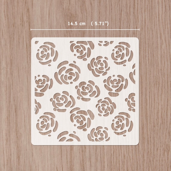 Rose stencil seamless pattern hand drawn rose 145 cm | Etsy