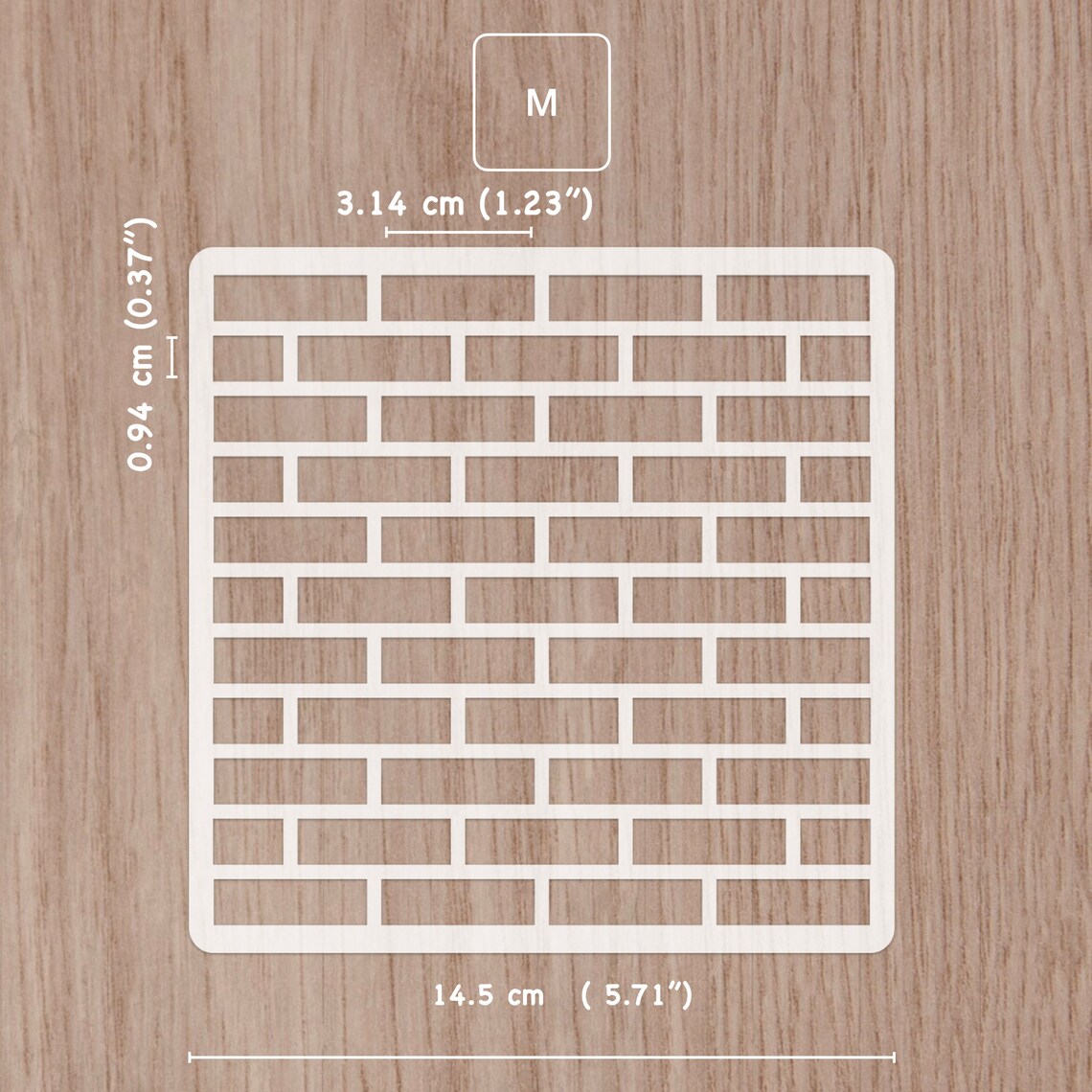 Brick Wall Small Stencil 14.5 Cm Brickwork Brick Pattern - Etsy