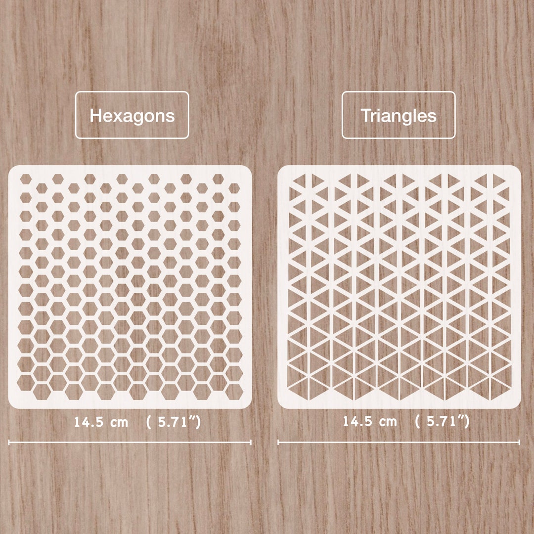 Halftone Honeycomb Triangle Stencil Hexagon Stencil - Etsy