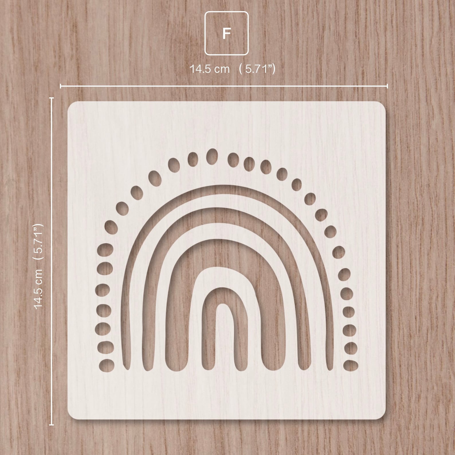 Hand Drawn Rainbow Stencil 14.5x 14.5 Cm Boho Style | Etsy