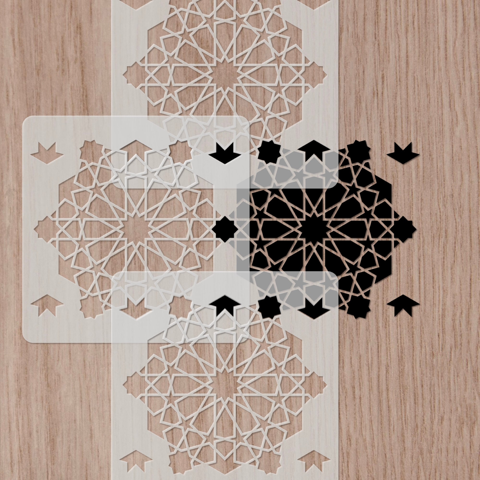 Arabic Pattern Tile Stencil 14.5x 14.5 Cm Geometric Pattern - Etsy
