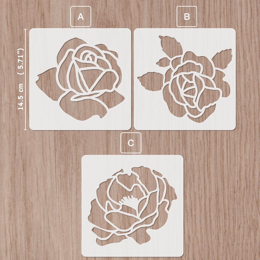 Rose Stencil, Craft Stencil - Etsy
