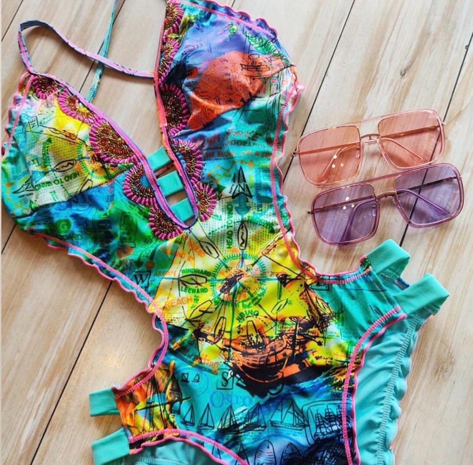 One Piece Trikini Swimsuit - Etsy