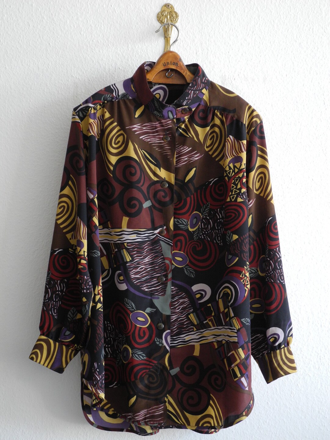 Felicia German Vintage Roundneck Shirt XL/XXL Floral Fruits - Etsy