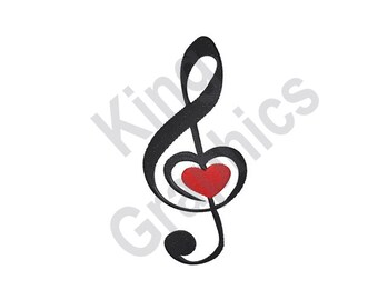 Treble clef heart | Etsy