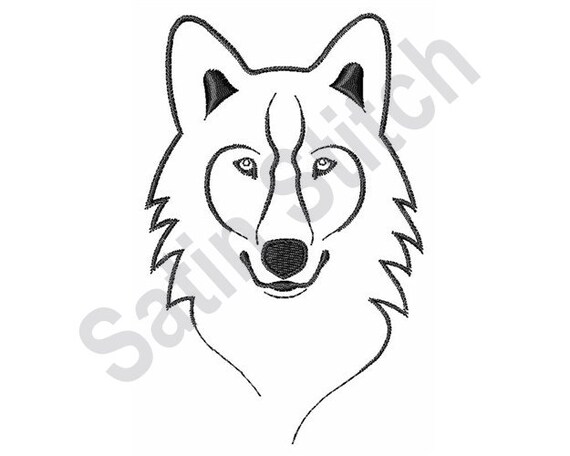 Alpha Wolf Outline Machine Embroidery Design Embroidery | Etsy
