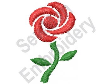 Small Single Rose Machine Embroidery Design | Etsy