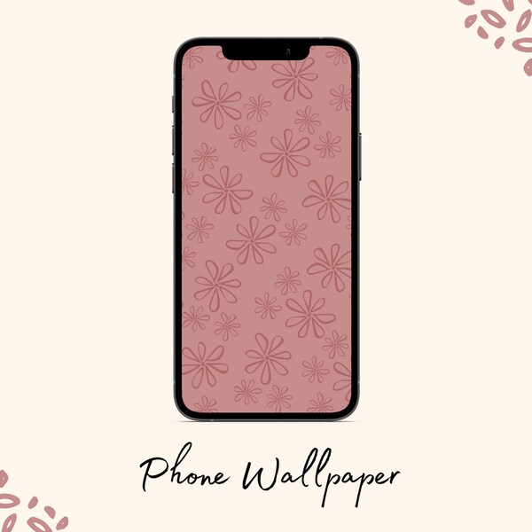 Mauve Floral Wallpaper - Etsy