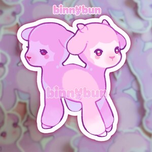 Double-headed Lamb Sticker Creepy Cute Pastel Stationary - Etsy